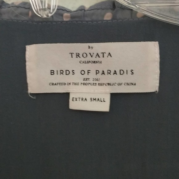 Trovata | Dresses | Trovata Birds Of Paradise Blue White Polka Dot Silk ...